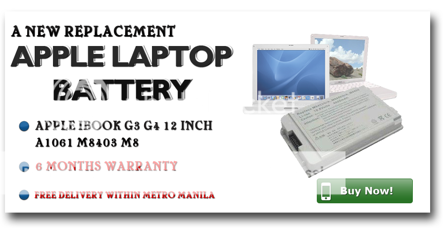 Laptop Battery Apple iBook (G3 G4 A1061 M8403 M8) Free Delivery ...